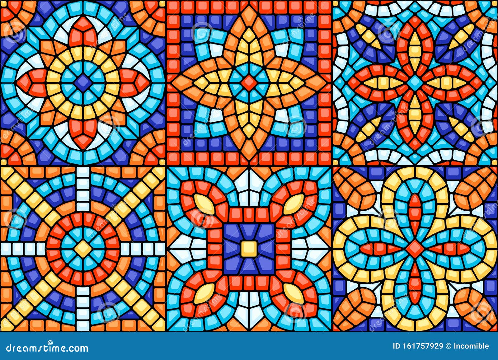 Ancient Mosaic Ceramic Tile Pattern. Stock Vector - Illustration of palace, historic: 161757929