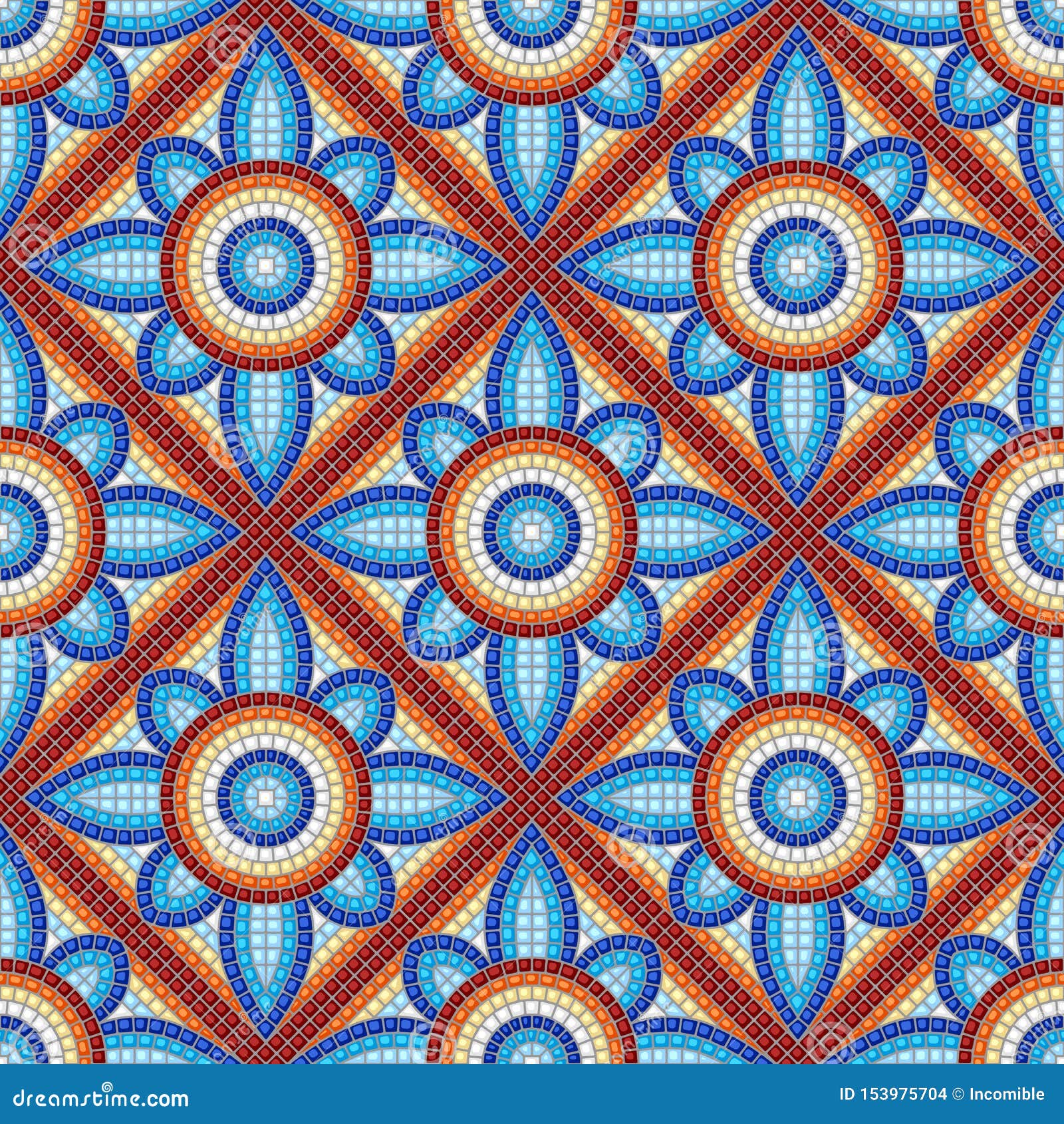 Ancient Mosaic Ceramic Tile Pattern. Stock Vector - Illustration of ...