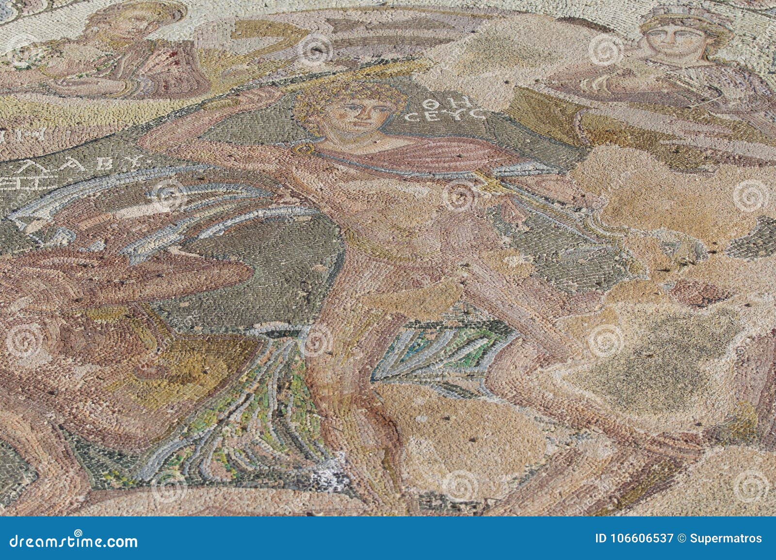 Ancient Mosaic on the Floor of Ancient Greek Civilization Stock Image ...