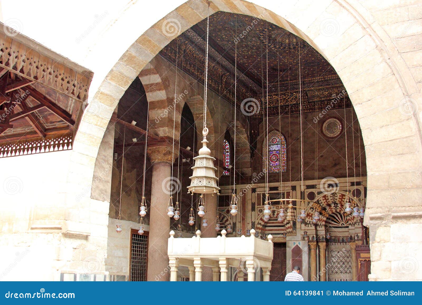 Ancient mosque in egypt stock image. Image of interior - 64139841