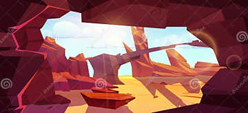 Ancient Mountain Cave Exit Lit by Bright Sunlight Stock Vector ...