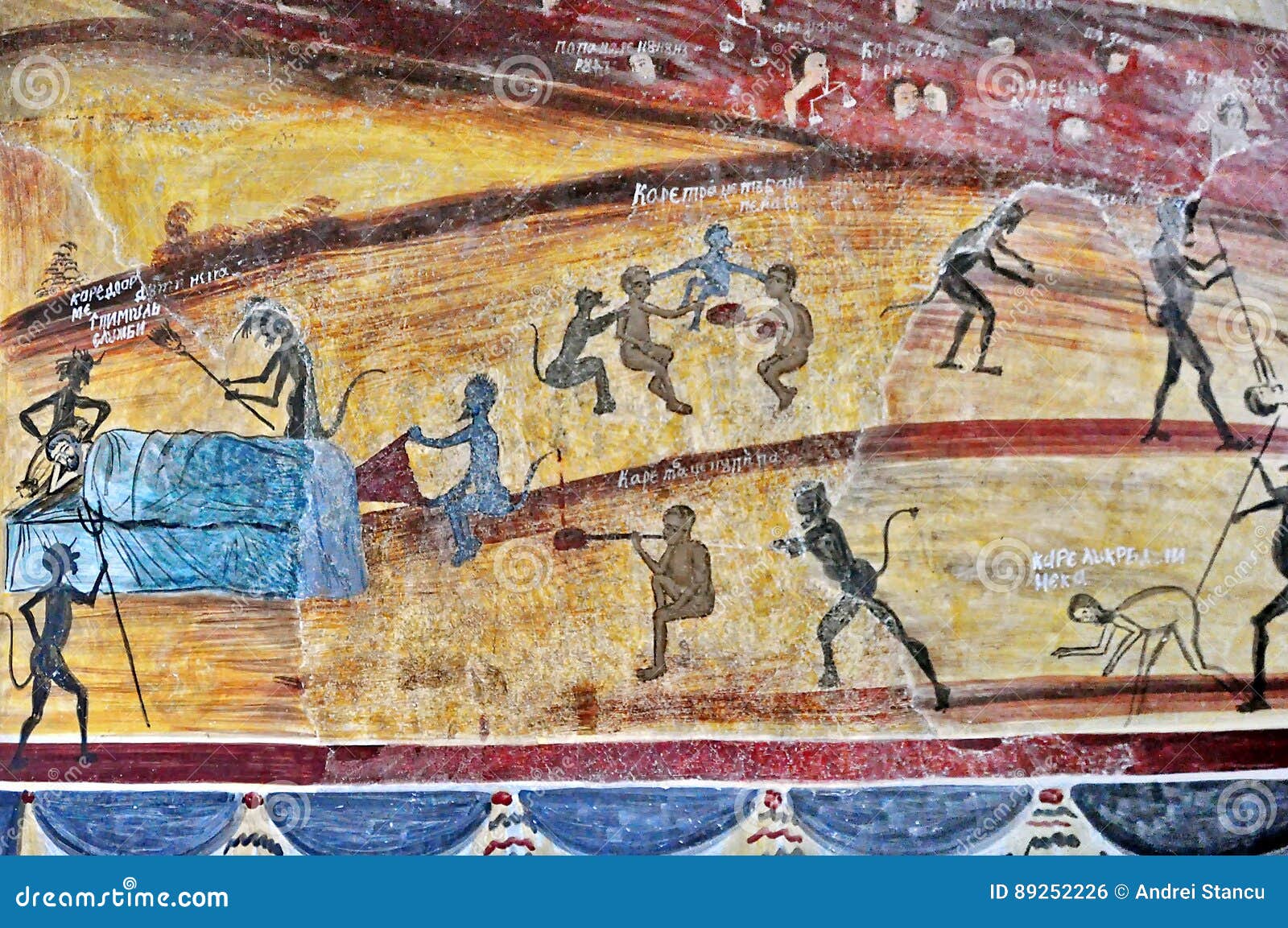 Ancient Mural Painting In Ajanta Caves, India Stock Photo ...
