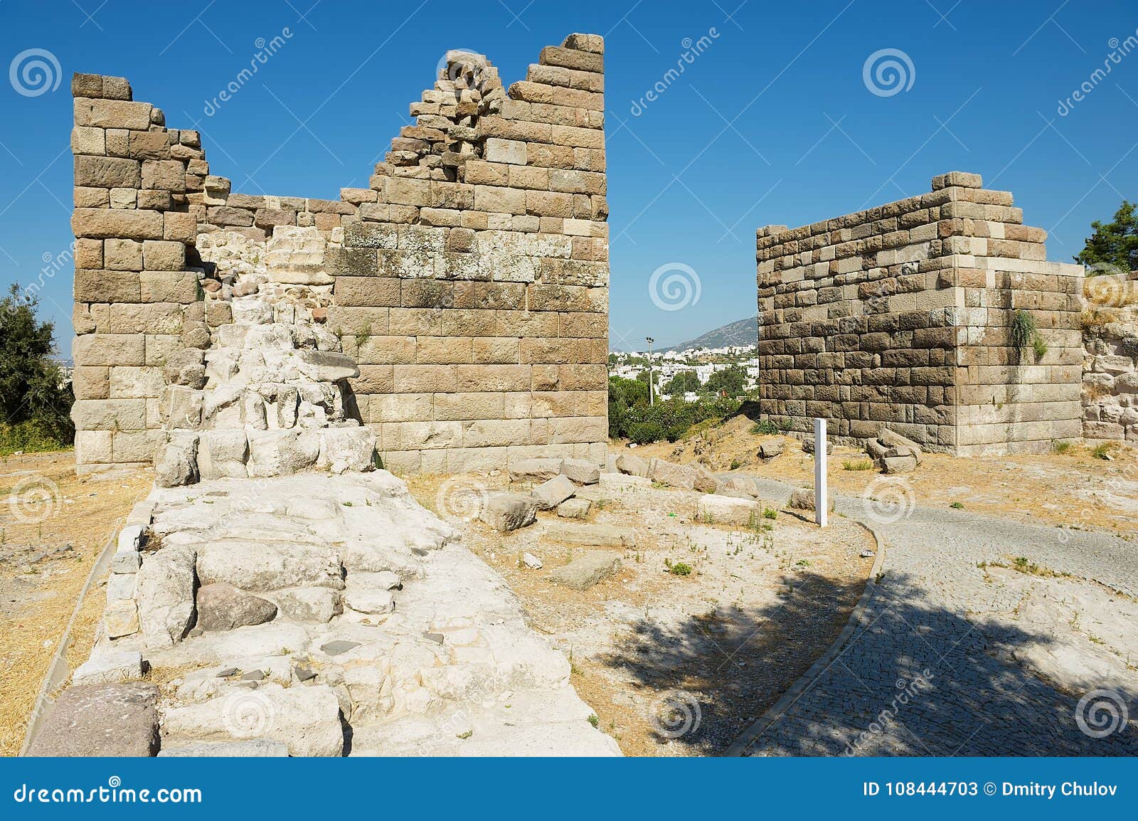 Ancient Myndos Stone Gate in Bodrum, Turkey. Stock Image - Image of ...