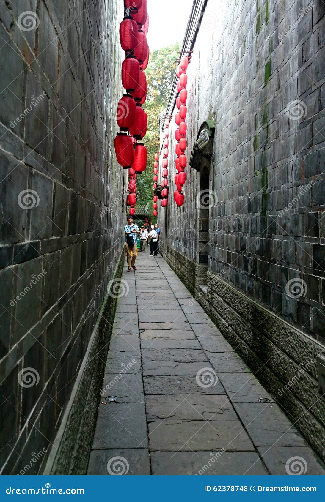 A Ancient Narrow Alley in Chinese Style ,with Red Latterns Editorial ...
