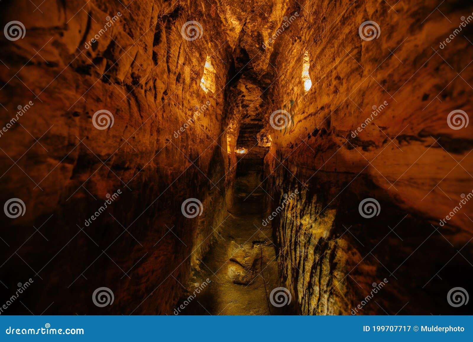 Ancient Narrow Underground Passage in Sandstone at Old Underground ...