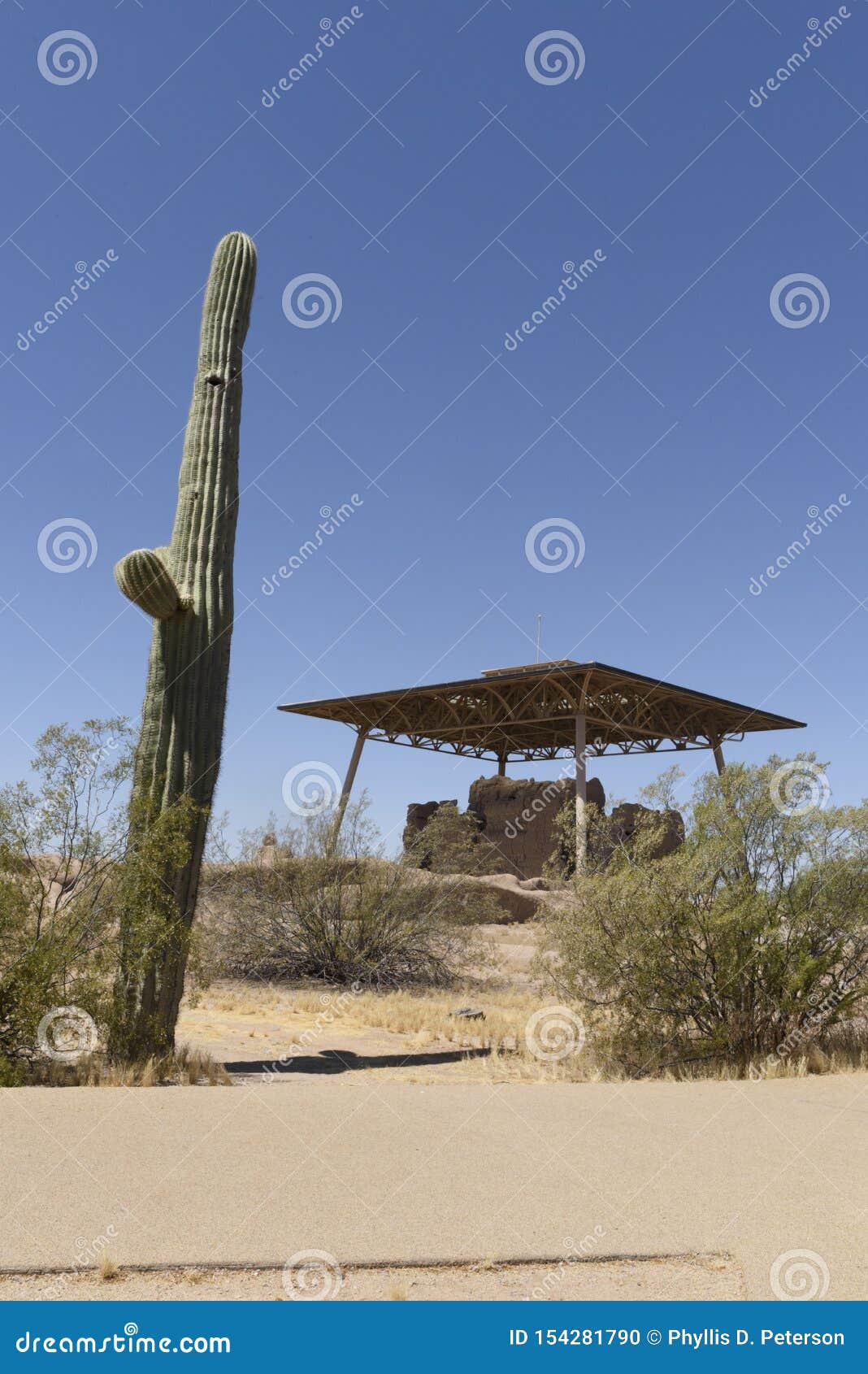 Ancient Native Building Rests at Casa Grande Ruins Stock Photo - Image ...