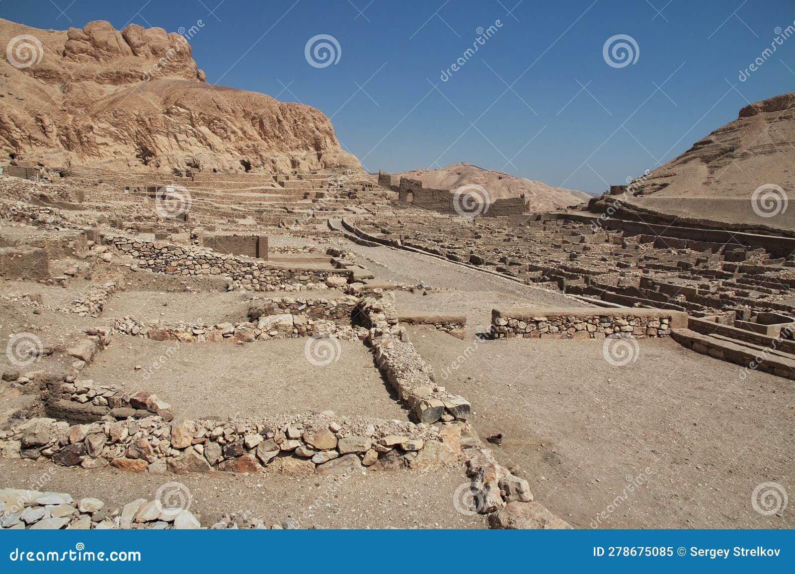 Ancient Necropolis Valley of Artisans in Luxor, Egypt, Africa Stock ...