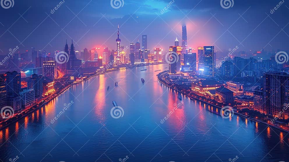 An Ancient Night City. Night View of the Ancient City Stock Image ...