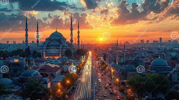 An Ancient Night City. Night View of the Ancient City Stock Photo ...