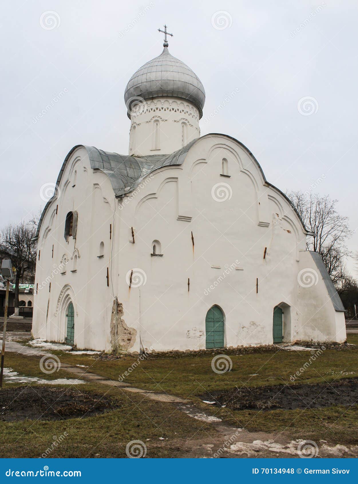 Ancient Novgorod church. stock photo. Image of history - 70134948