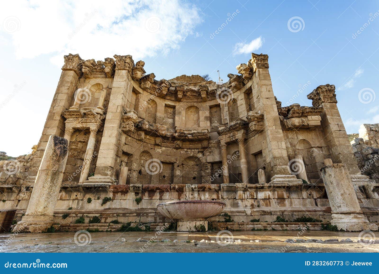 Ancient Nymphaeum in Jerash, Jordan, Middle East Stock Image - Image of ...