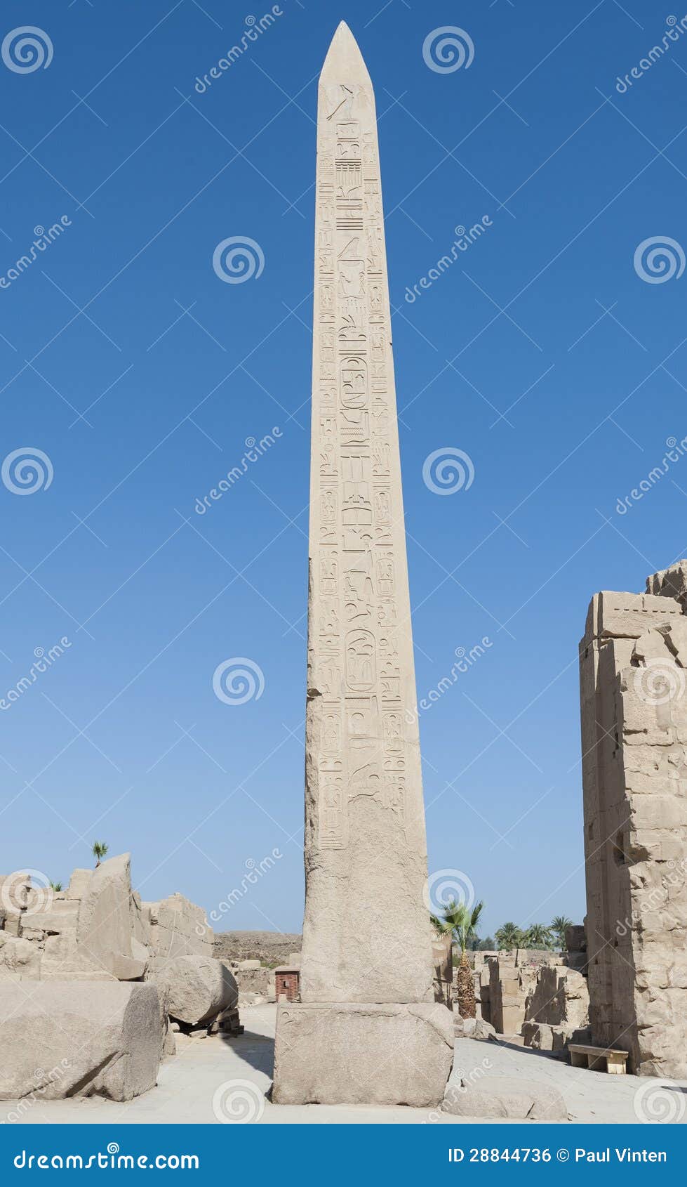 Ancient Obelisk at Karnak Temple Stock Photo - Image of wall, pillar ...