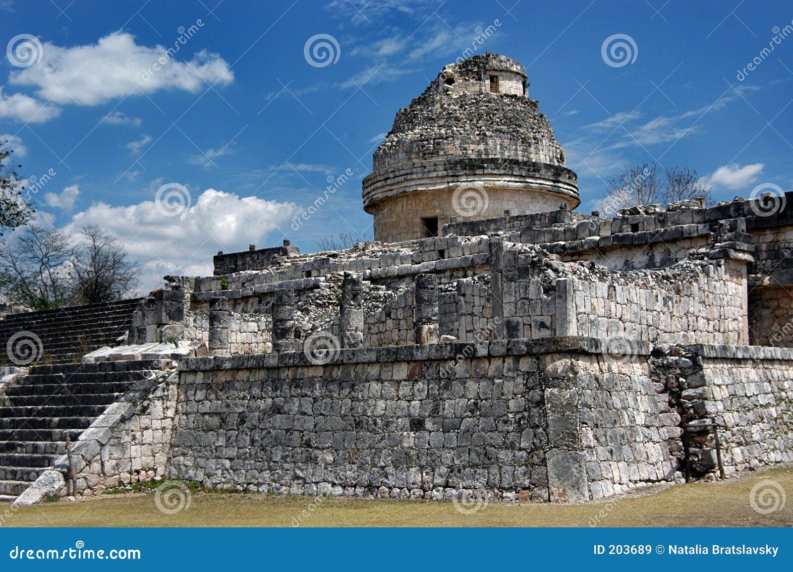 Ancient observatory stock image. Image of mexico, chichen - 203689