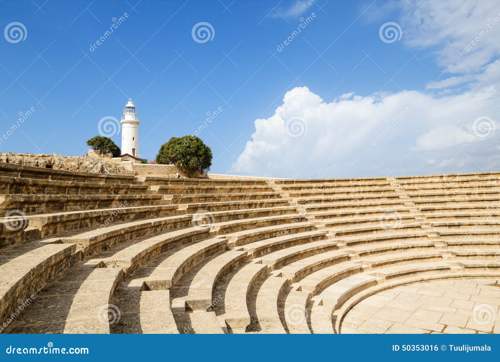 Ancient Odeon Amphitheatre In Paphos Archaeological Park, Cyprus Stock ...