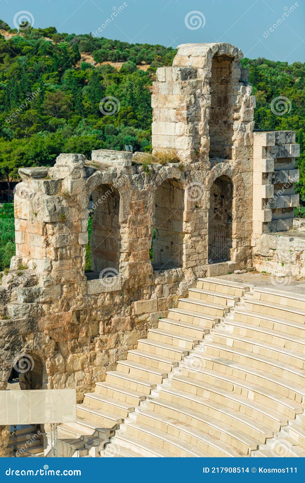 Ancient Odeon of Herodes Atticus in Athens, Greece Stock Photo - Image ...