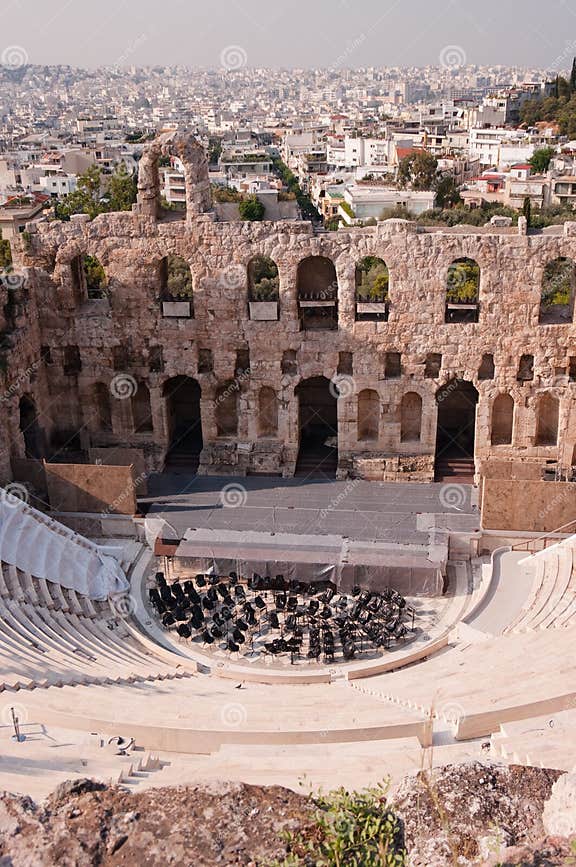 Ancient odeum stock photo. Image of ruin, greek, odeon - 10436780
