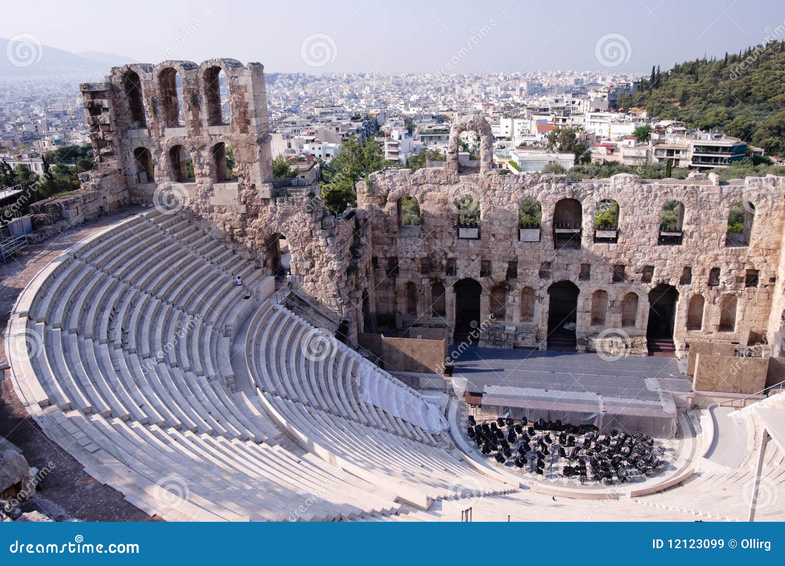 Ancient Odeum of Acropolis stock image. Image of attica - 12123099