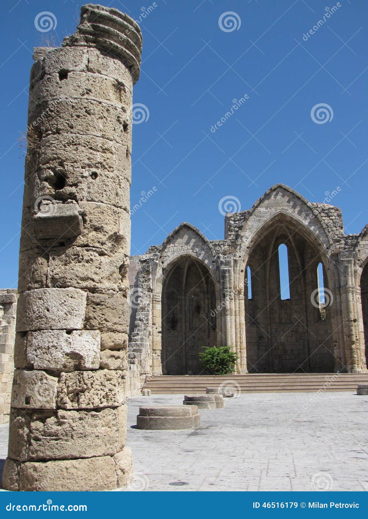 Ancient and Old Building in the Old Town Rhodes Stock Image - Image of ...