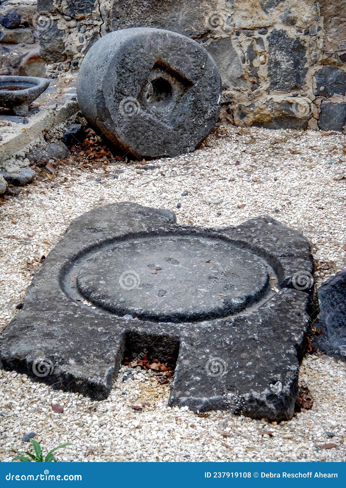 Ancient Olive Press at Capernaum Stock Photo - Image of excavations ...