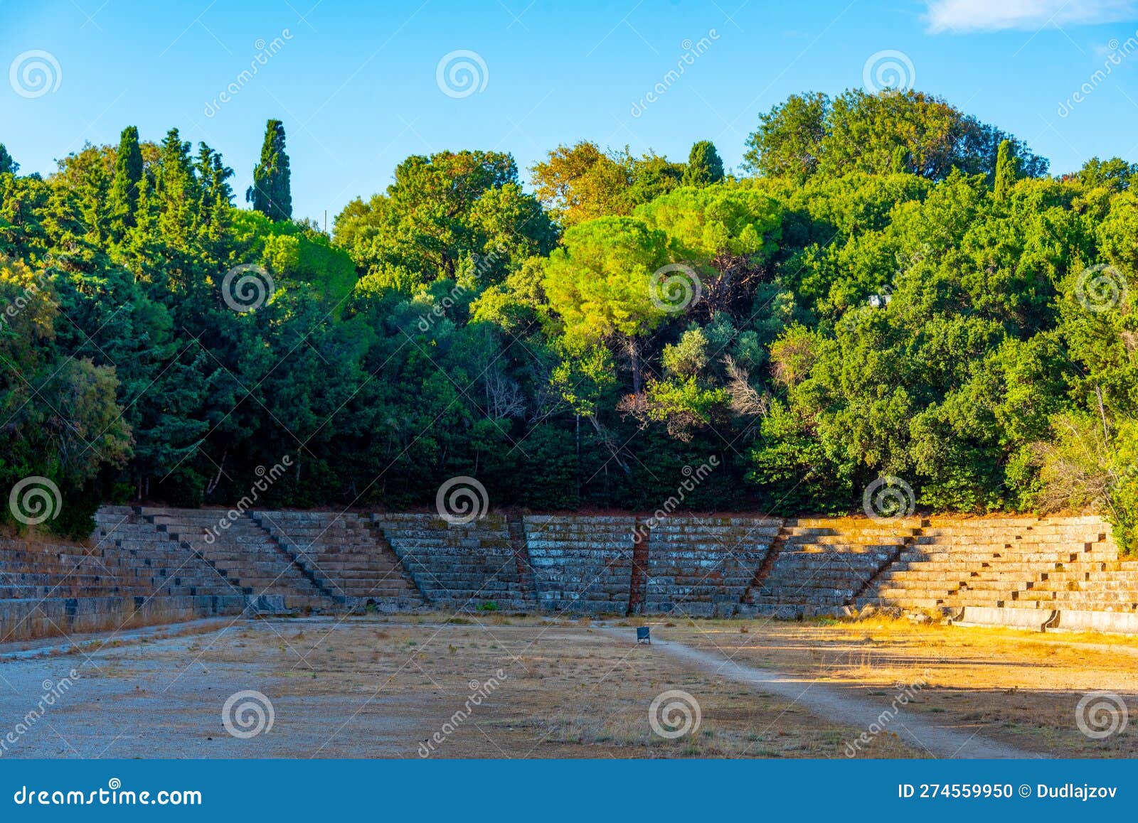 Ancient Olympic Stadium at Rhodes, Greece Stock Photo - Image of ...