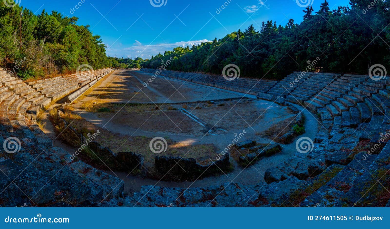 Ancient Olympic Stadium at Rhodes, Greece Stock Image - Image of odeon ...