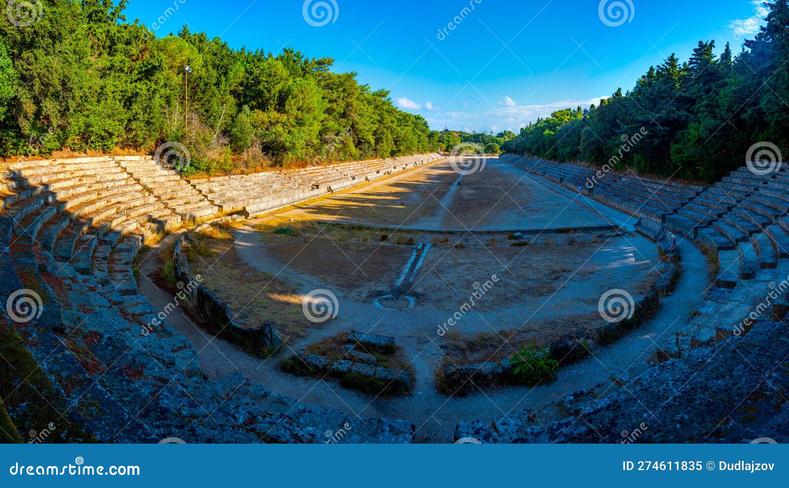 Ancient Olympic Stadium at Rhodes, Greece Stock Image - Image of ...