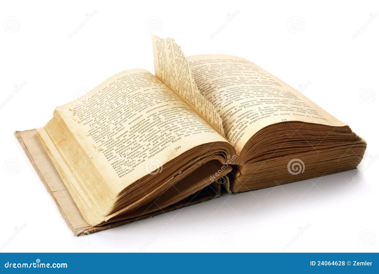 Ancient Opened Book with a Page Teared Out Stock Photo - Image of ...