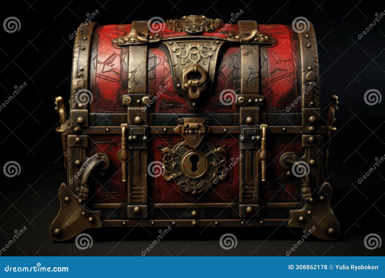 Ancient Opened Pirate Chest. Generate Ai Stock Photo - Image of beach ...
