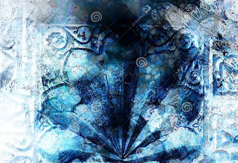 Ancient Ornamental Structure with Filigrane Pattern on Abstract ...