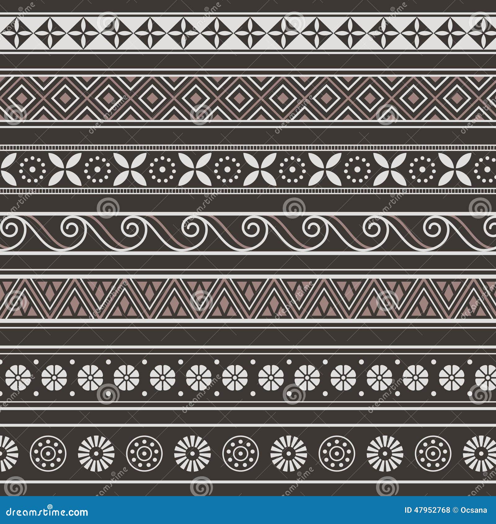 Set of Borders, Frames with Ancient Ornaments Vector Stock Vector ...