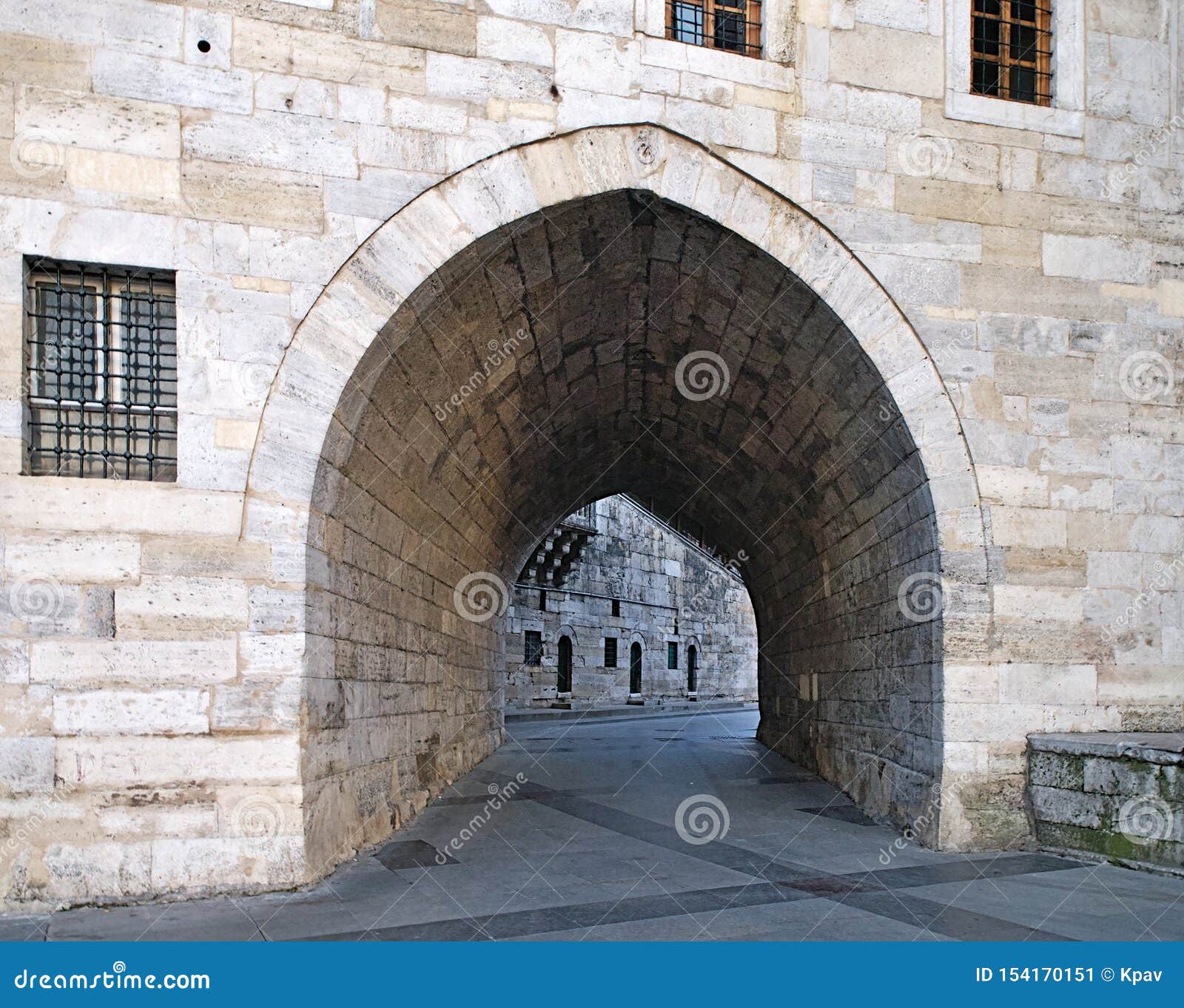 Ancient Outdoor Stone Passageway Stock Image - Image of galleria ...