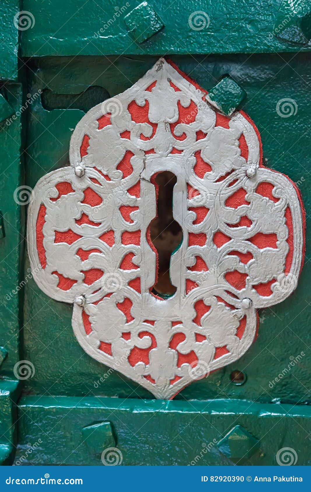 Ancient Pad on the Old Metal Gate Stock Photo - Image of retro, doorway ...