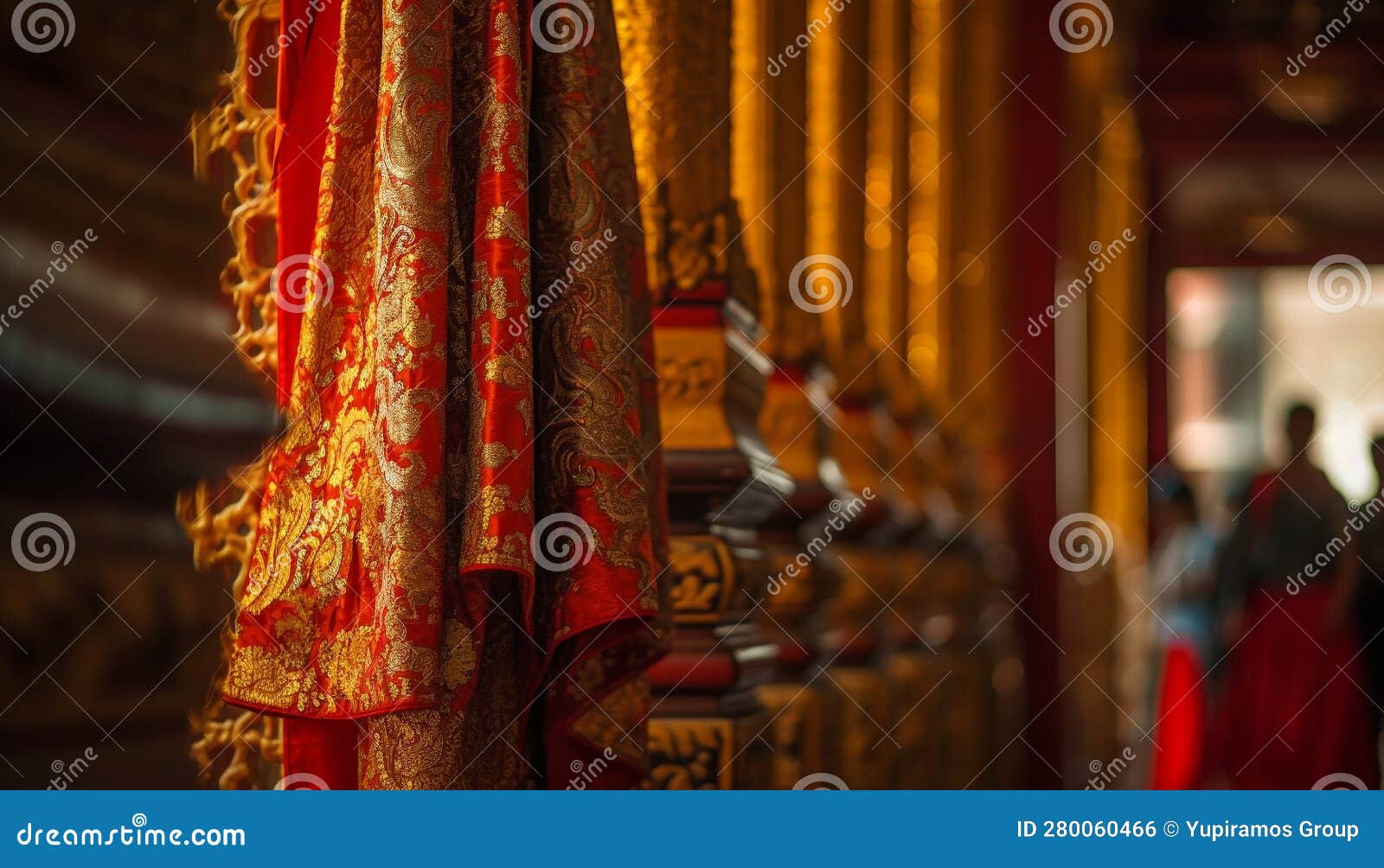 Man Hanging Curtains On Window Standing On Ladder, Vector Illustration ...