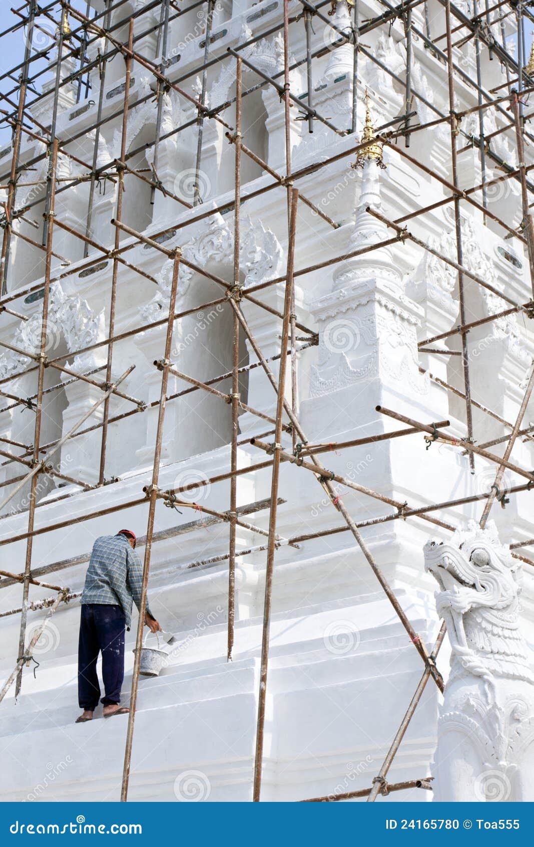 Ancient Pagoda Re Construction Stock Photo - Image of religion ...