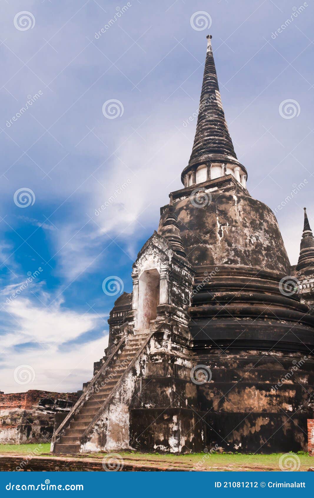 Ancient pagoda with stairs stock photo. Image of religious - 21081212