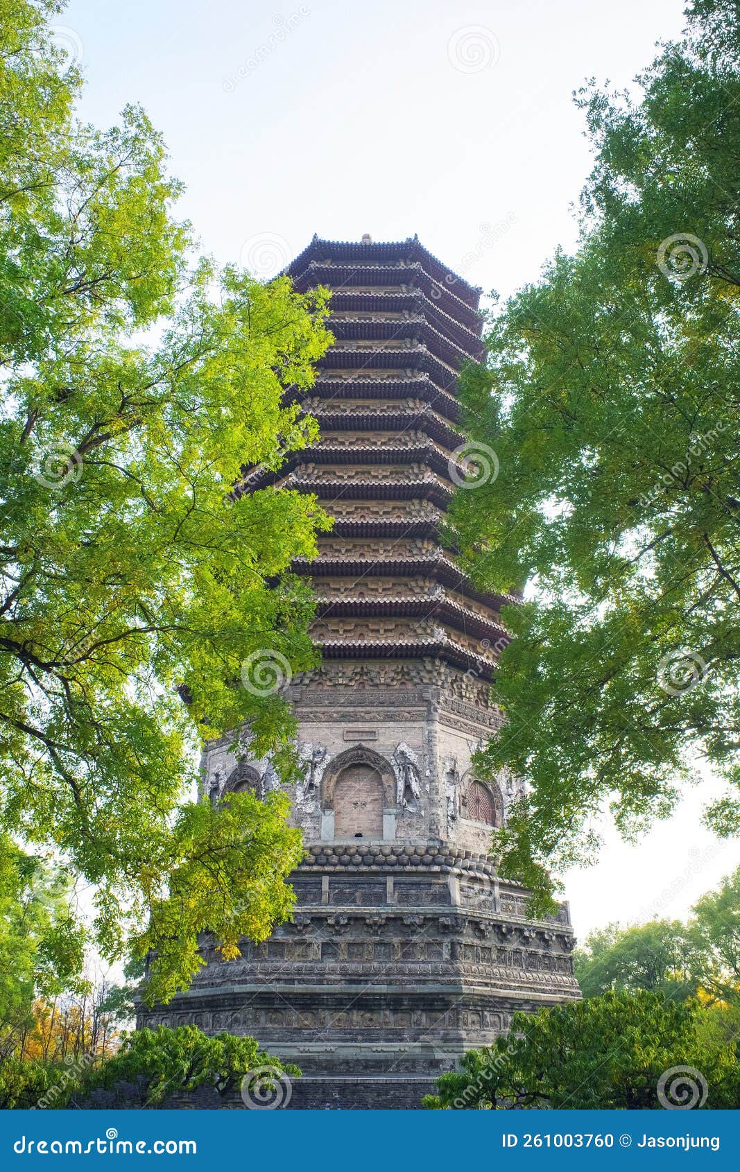 Ancient Pagoda Tower with Brick Stock Photo - Image of tower, building ...