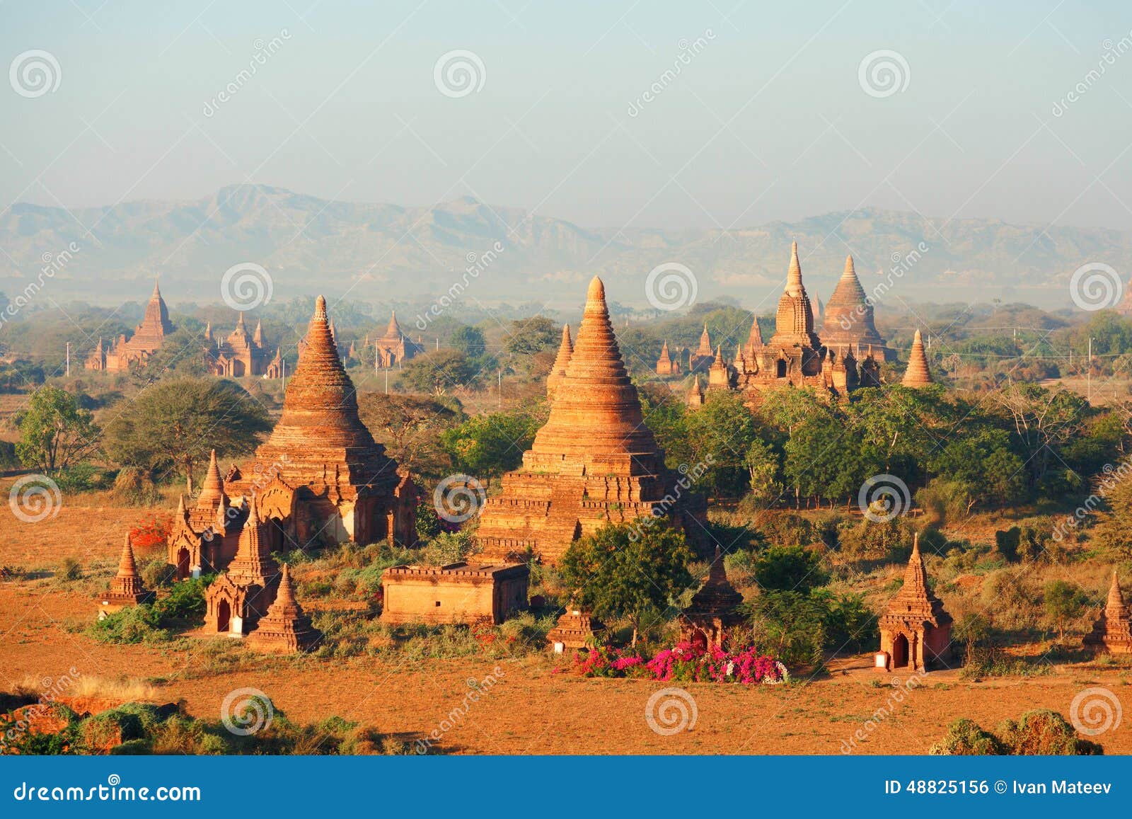 Ancient Pagodas in Bagan, Myanmar Stock Photo - Image of length ...