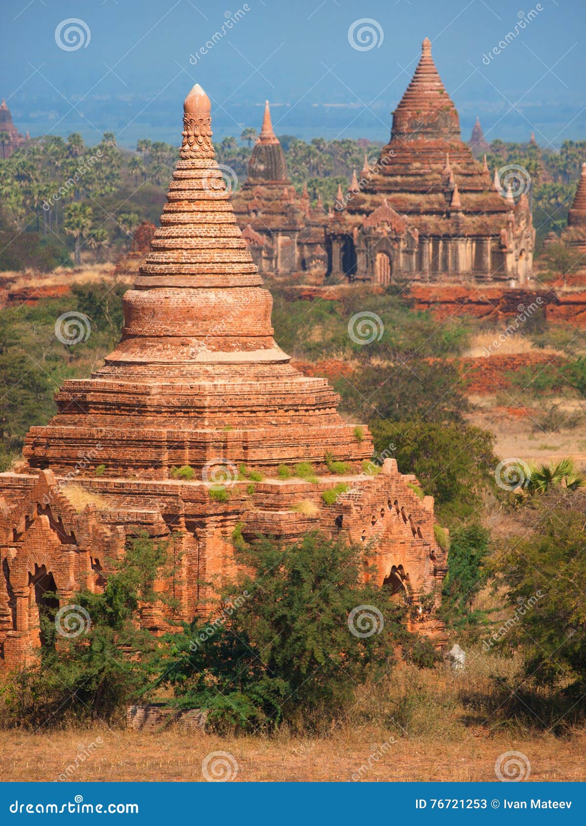 Ancient Pagodas in Bagan, Myanmar Stock Image - Image of pagoda ...