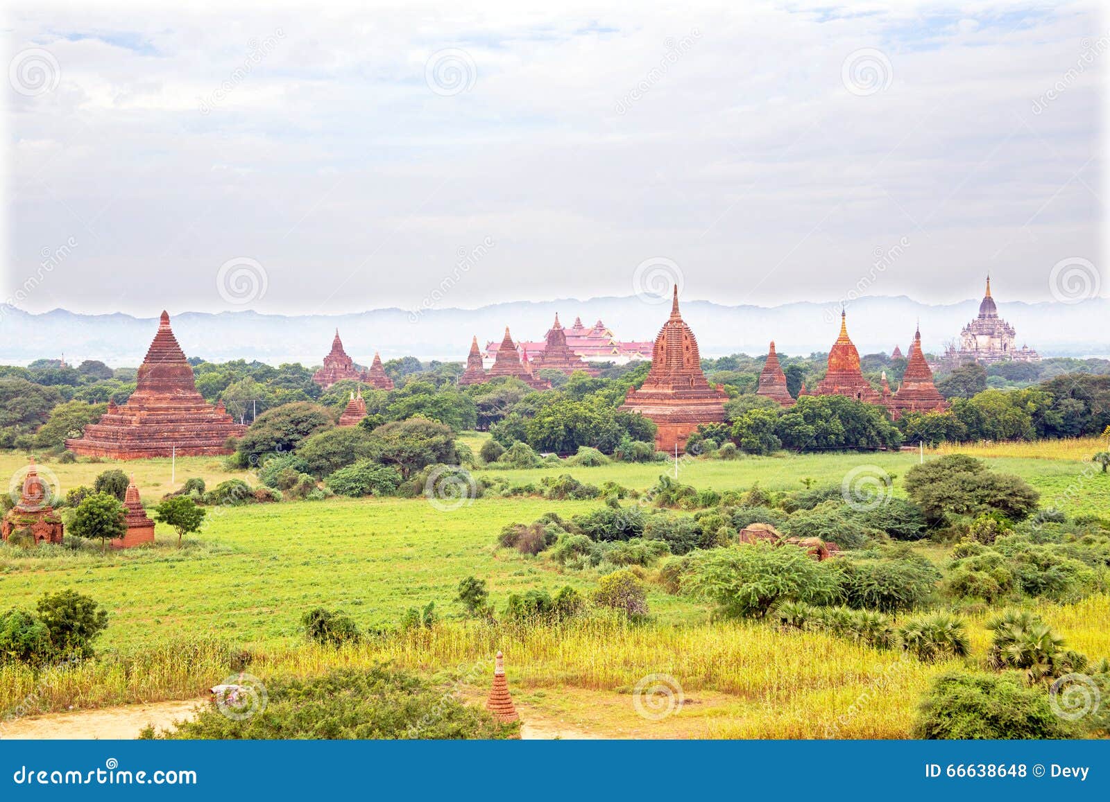 Ancient Pagodas in the Countryside from Bagan Myanmar Stock Photo ...