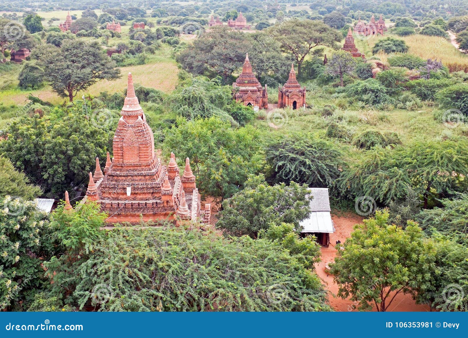 Ancient Pagodes in the Countryside from Bagan Myanmar, Asia Stock Image ...