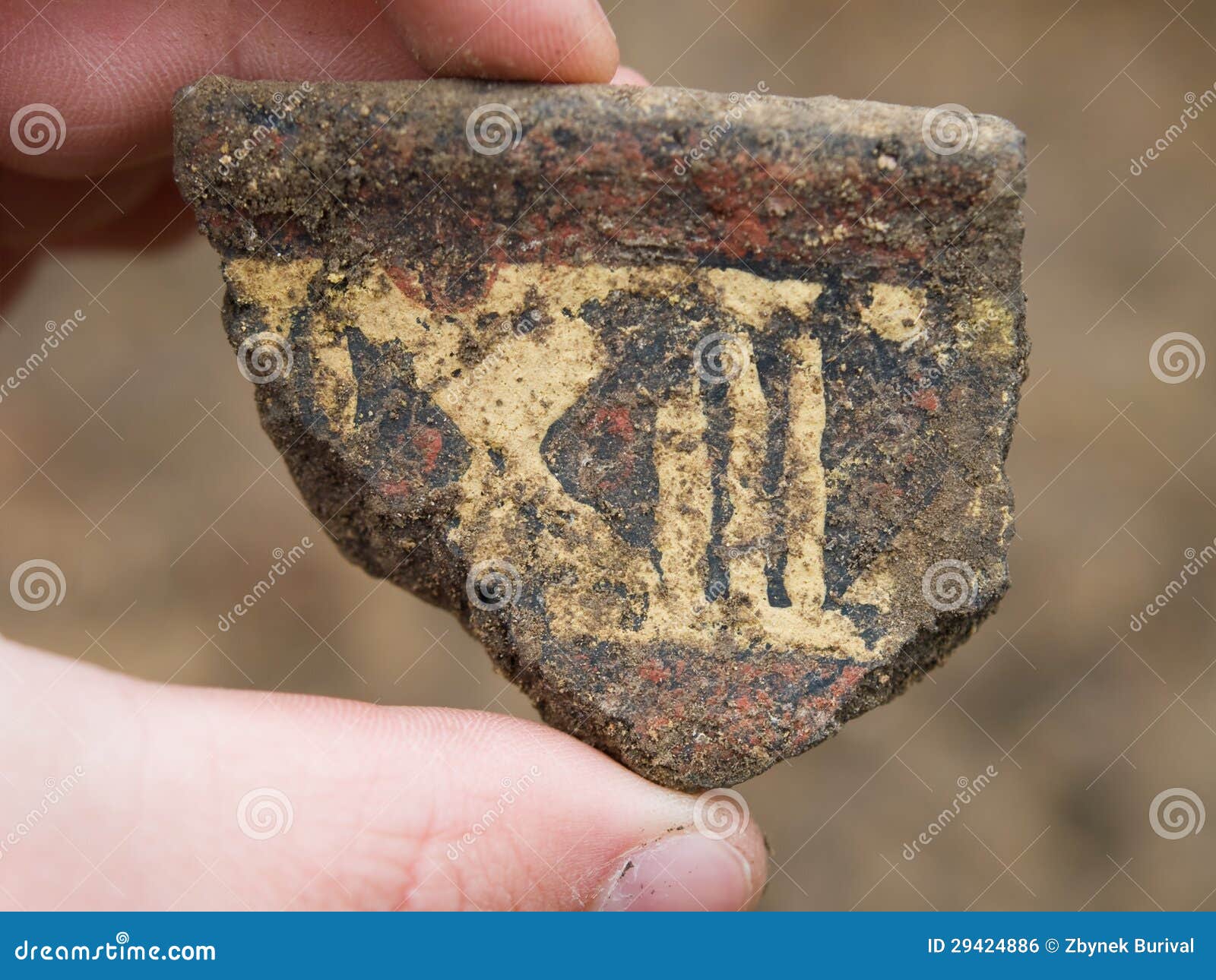 Ancient Painted Clay Pottery Stock Photo - Image of research, artifact ...
