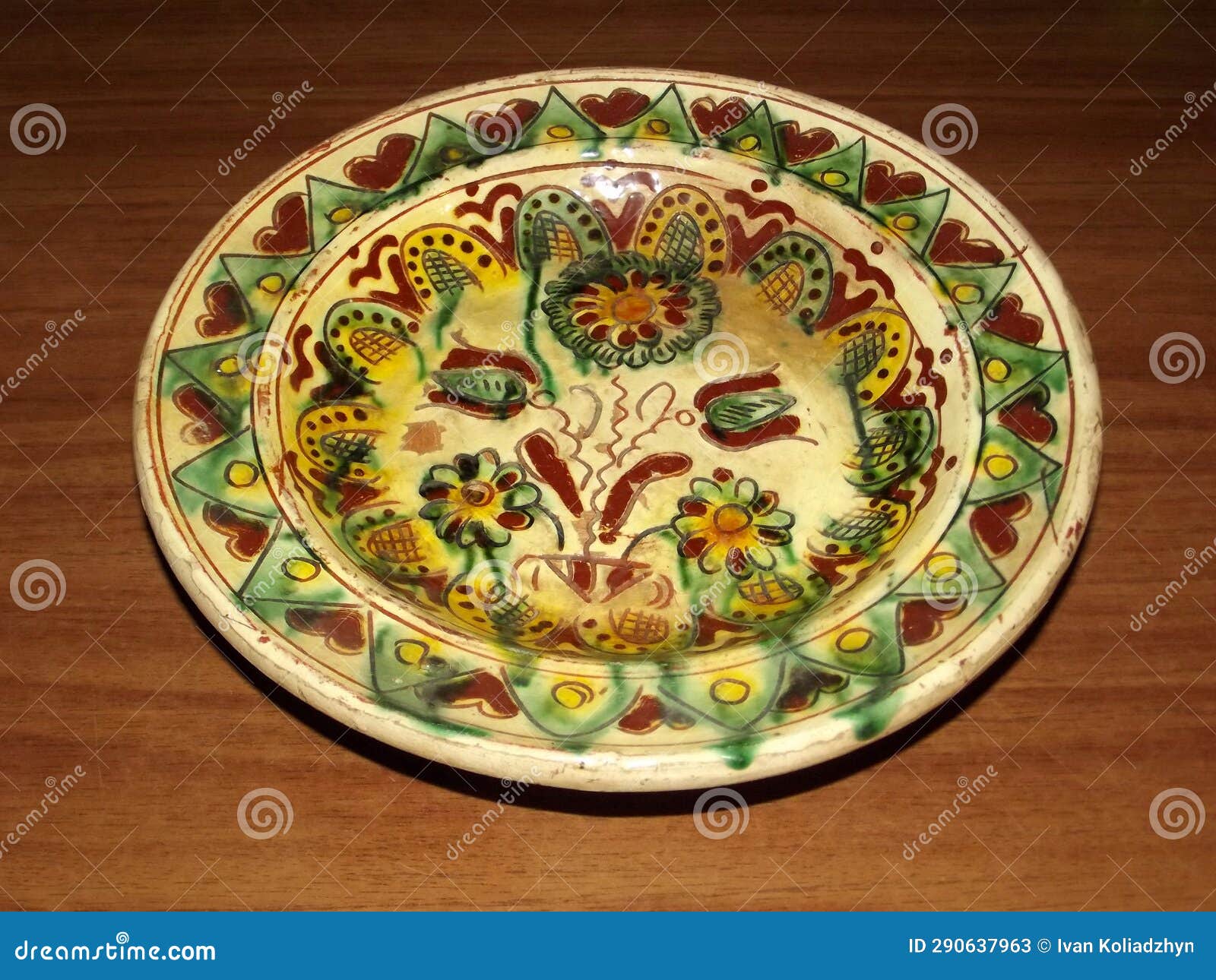 Antique plate stock image. Image of colorful, circle - 290637963