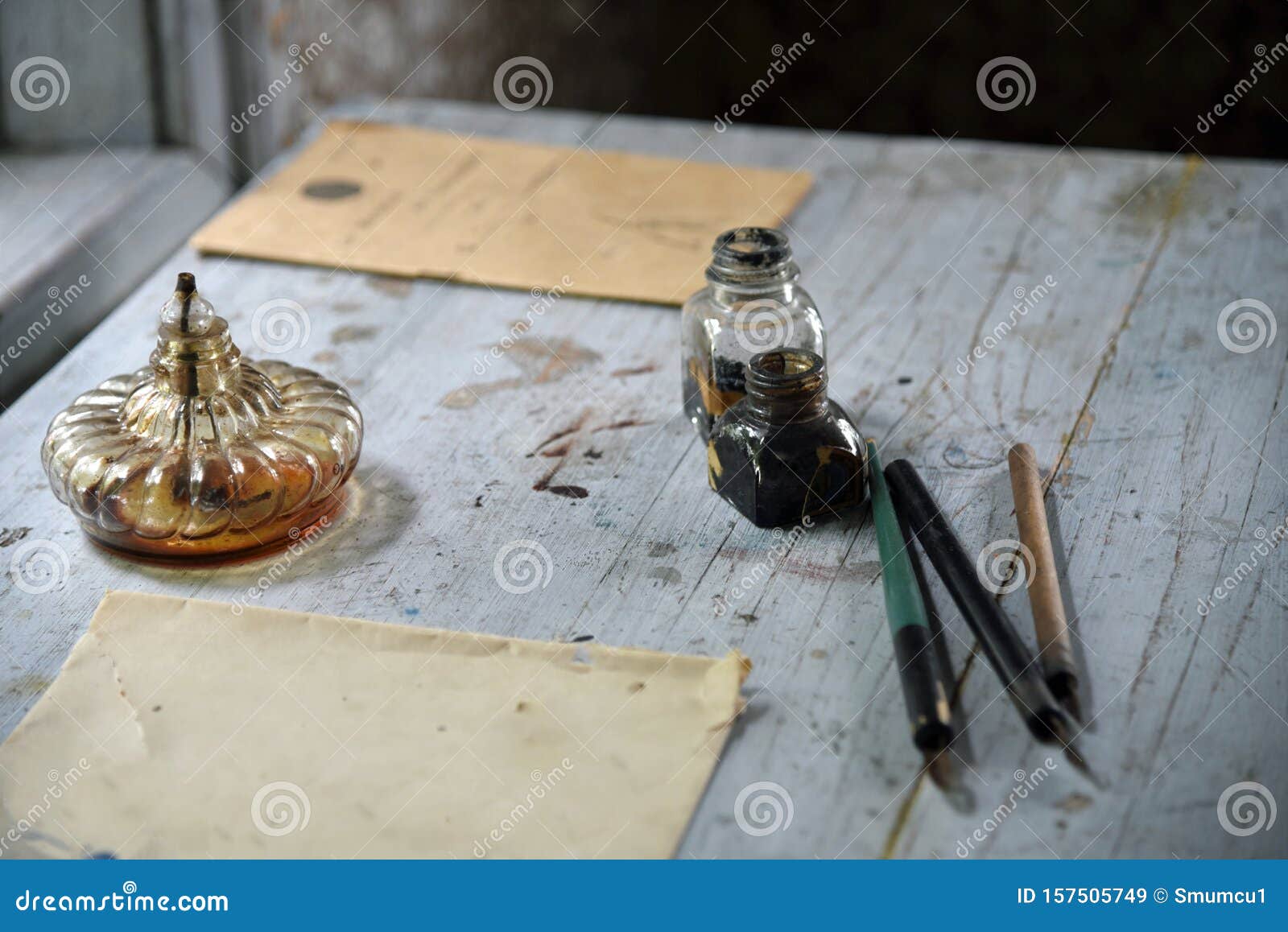 An Ancient Painters Stables, Pens, Ink, Paper and Thinner Stock Image ... An Ancient Painters Stables, Pens, Ink, Paper and Thinner Stock Image ...