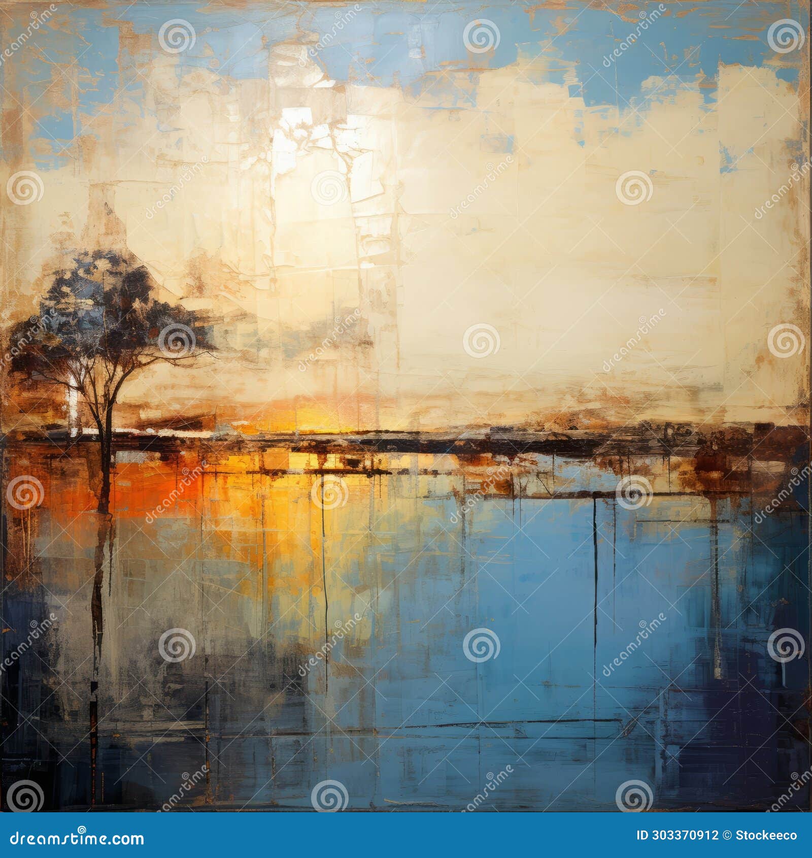 Translucent Expressionism Woman Walking In Sunset - Abstract Painting ...