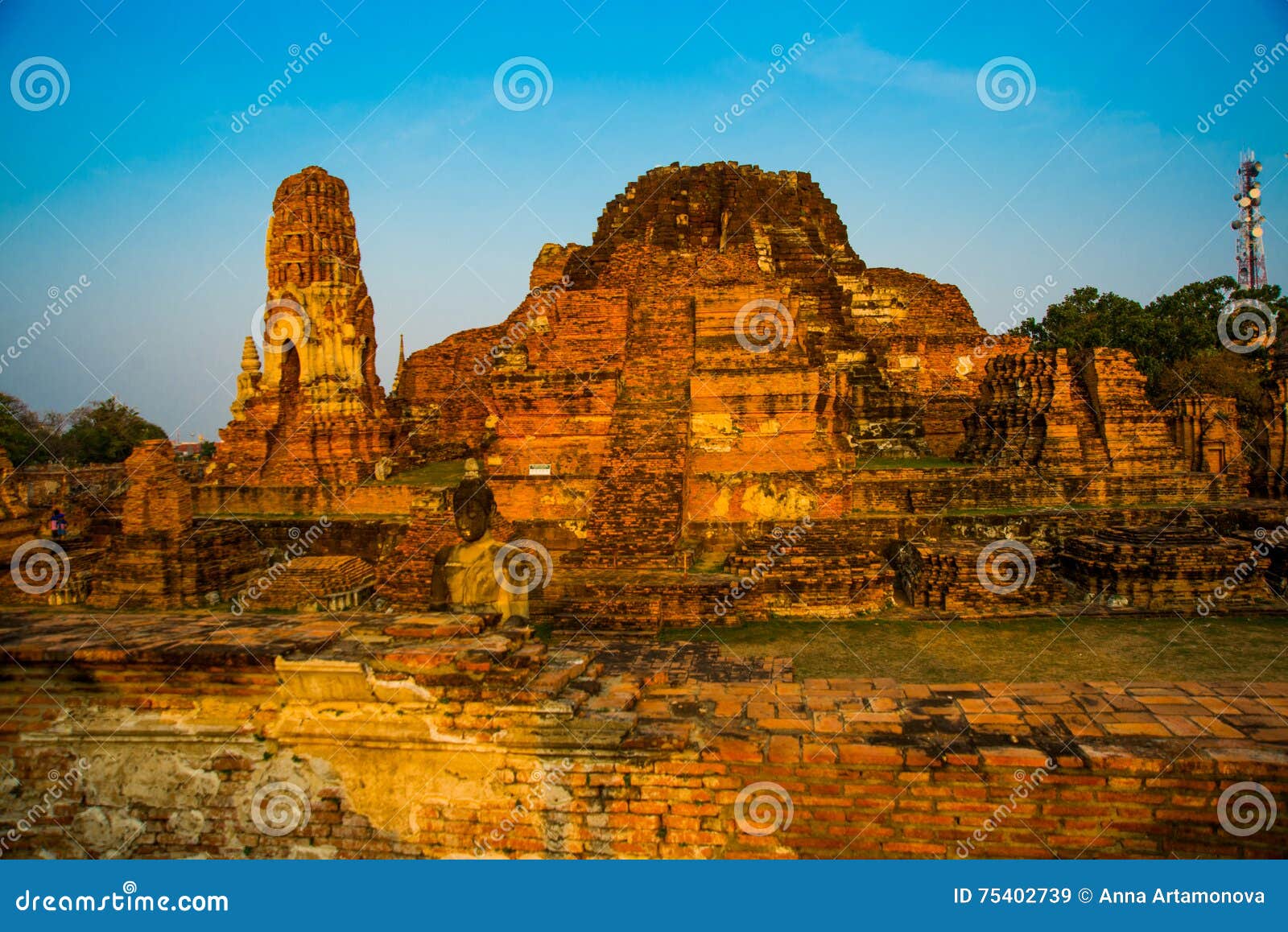 Ancient Palaces on the Background of Blue Sky. Ayutthaya Thailand ...