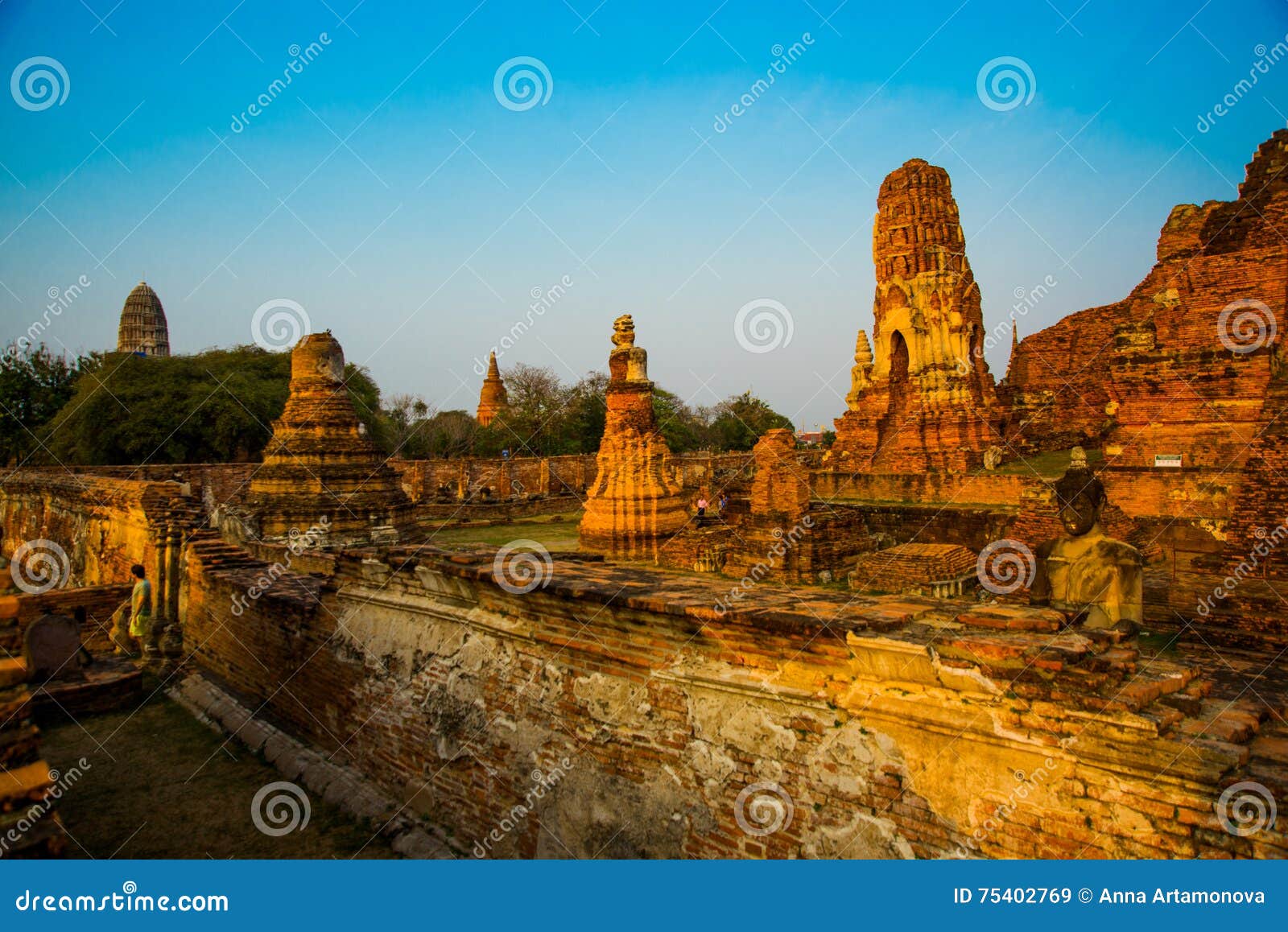 Ancient Palaces on the Background of Blue Sky. Ayutthaya Thailand ...