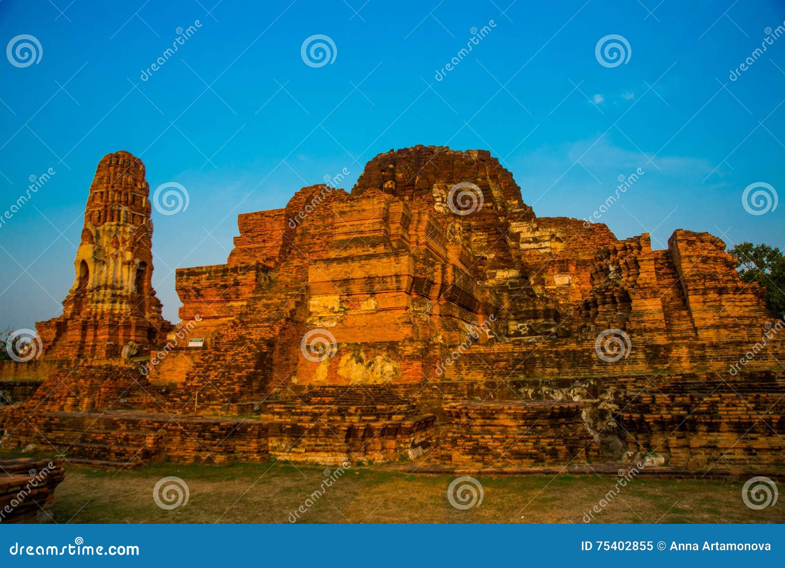 Ancient Palaces on the Background of Blue Sky. Ayutthaya Thailand ...