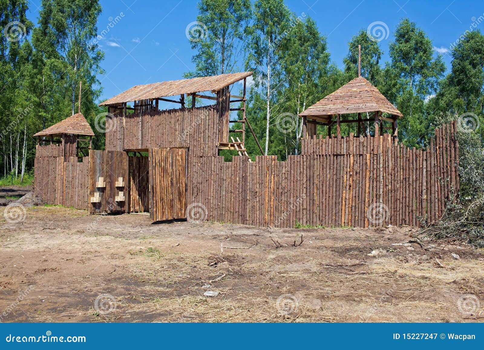 Ancient Palisade stock image. Image of tower, military - 15227247