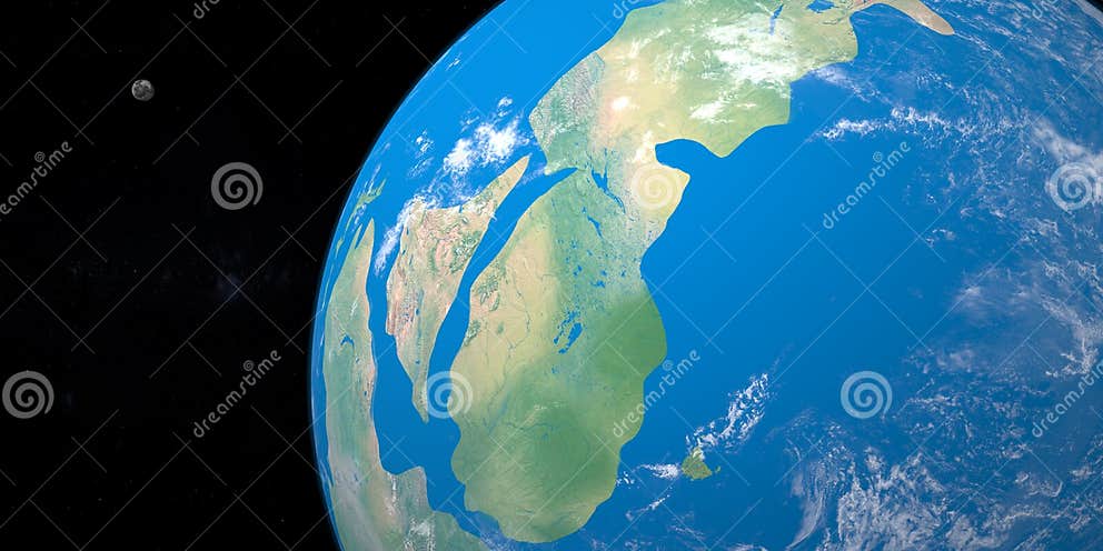 Ancient Pannotia Continent in Earth Planet Stock Illustration ...