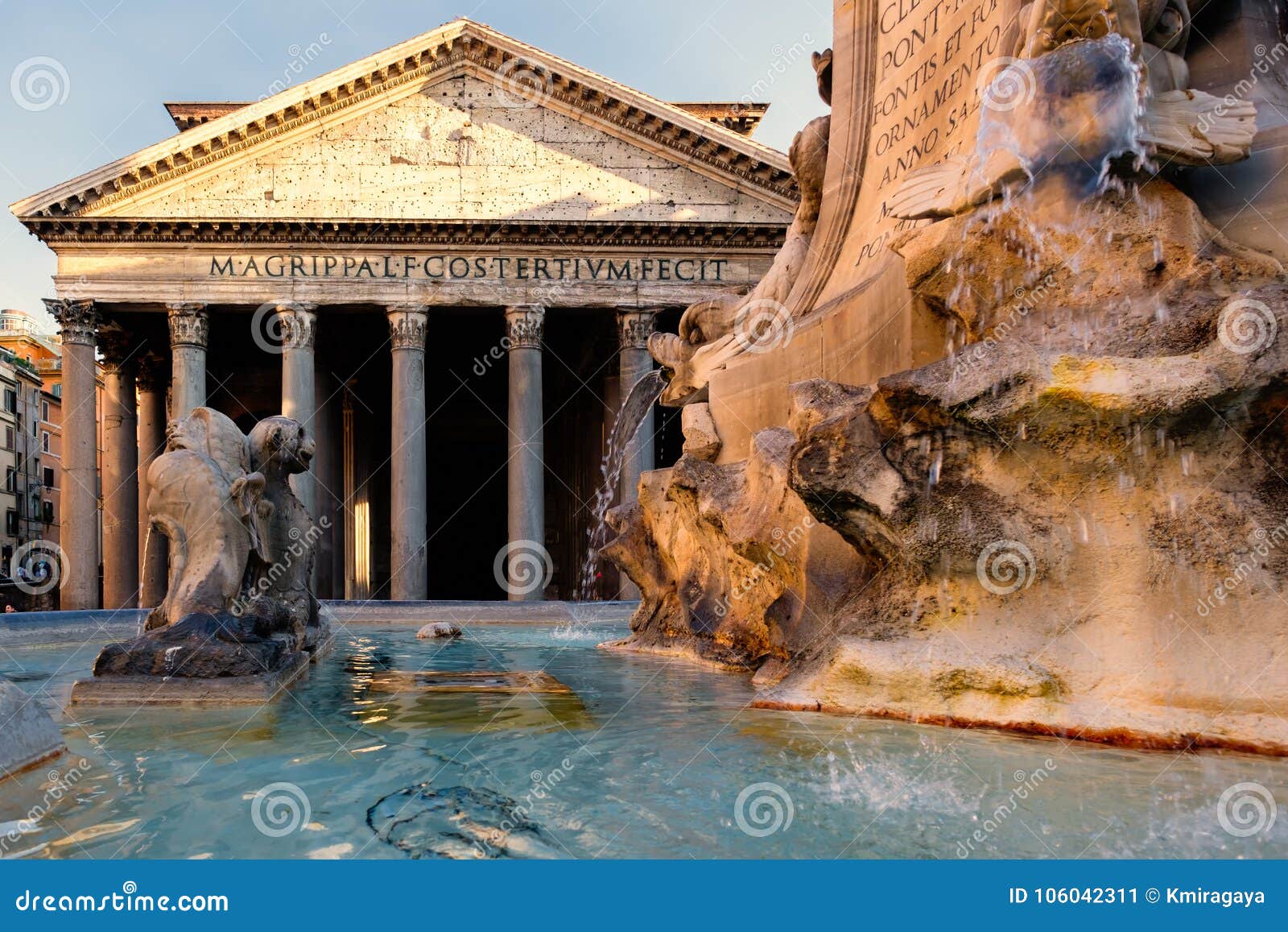 The Ancient Pantheon at Twilight in Rome Stock Image - Image of church ...